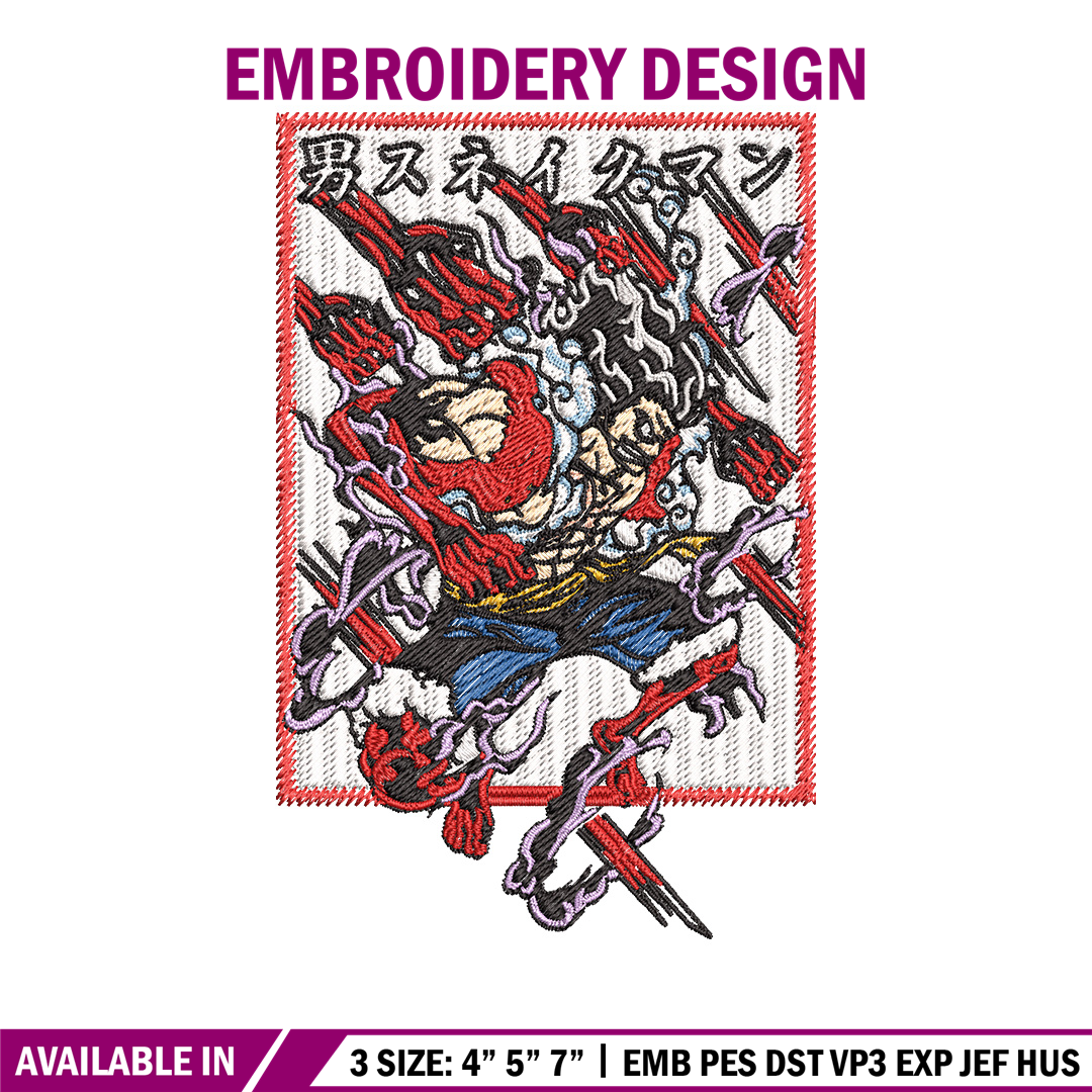 Luffy embroidery design, One piece embroidery, Anime design, - Inspire ...