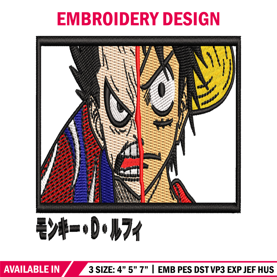 Luffy gear 4 X Luffy embroidery design, one piece embroidery | Inspire ...