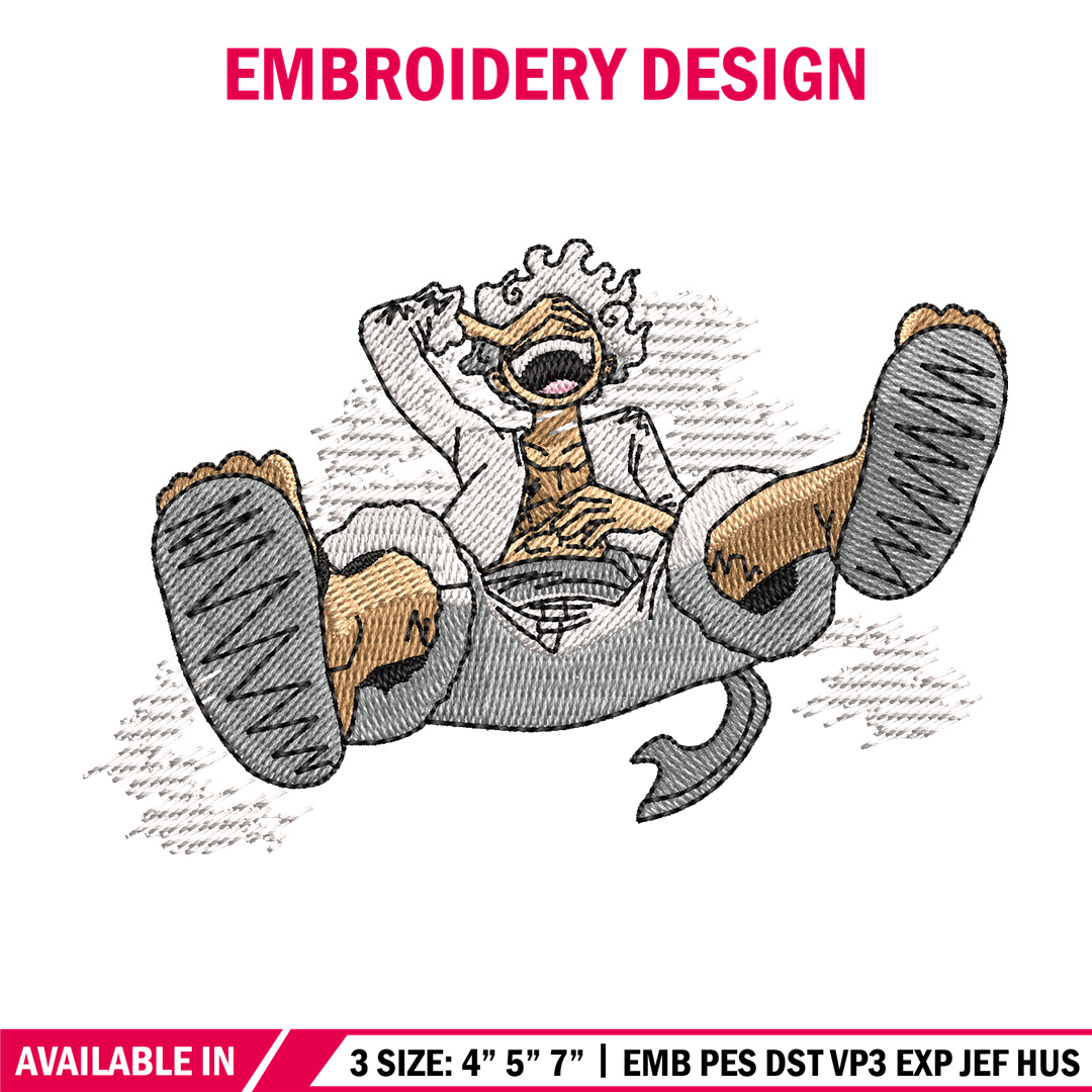 Luffy gear 5 embroidery design, One piece embroidery, Anime | Inspire ...