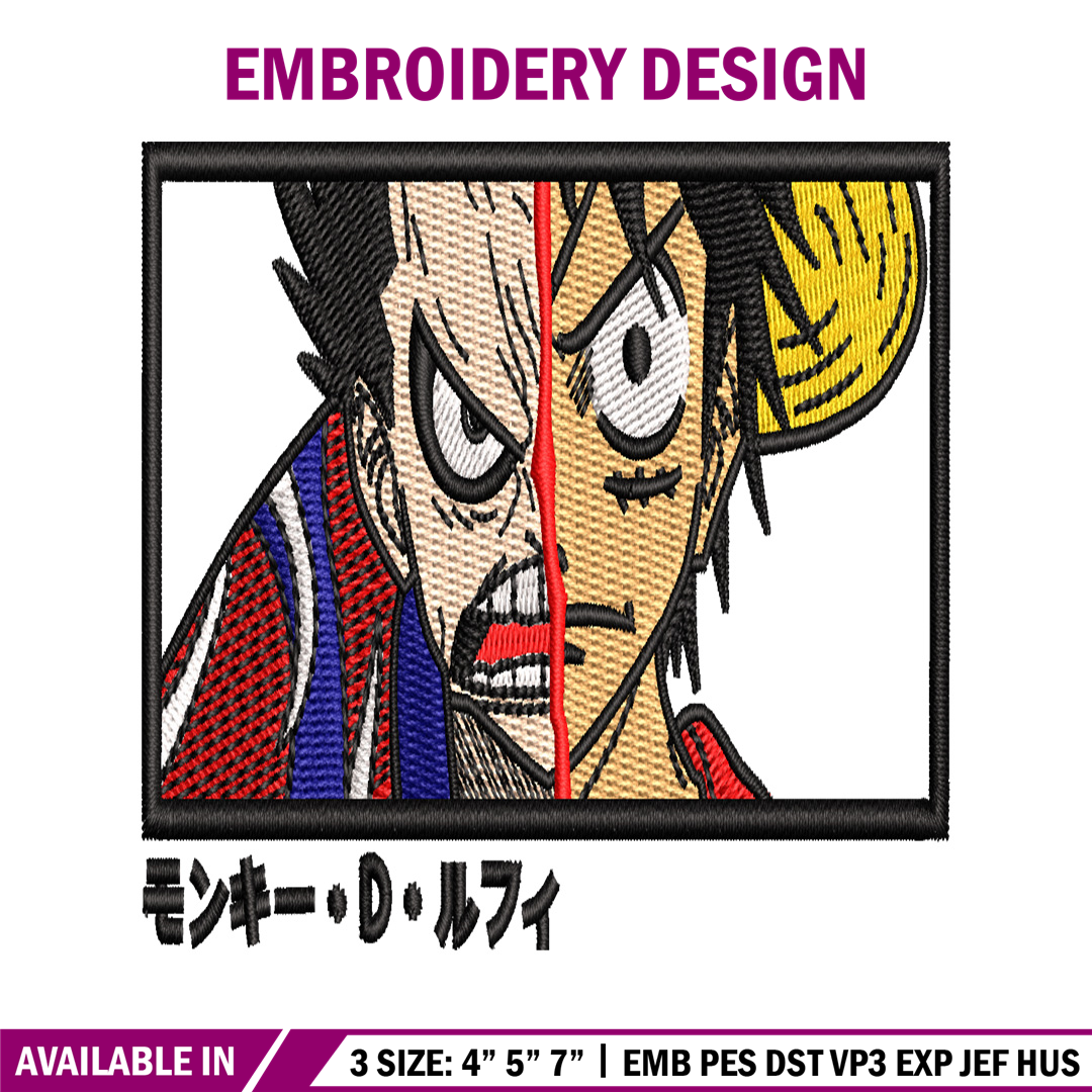 Luffy gear 4 X Luffy embroidery design, one piece embroidery | Inspire ...