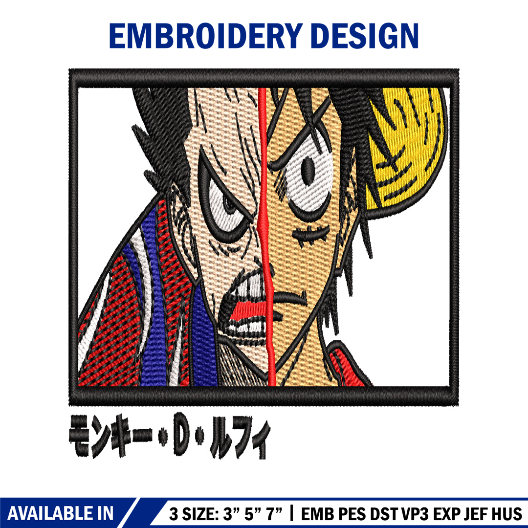 Luffy gear 4 X Luffy embroidery design, one piece embroidery | Inspire ...