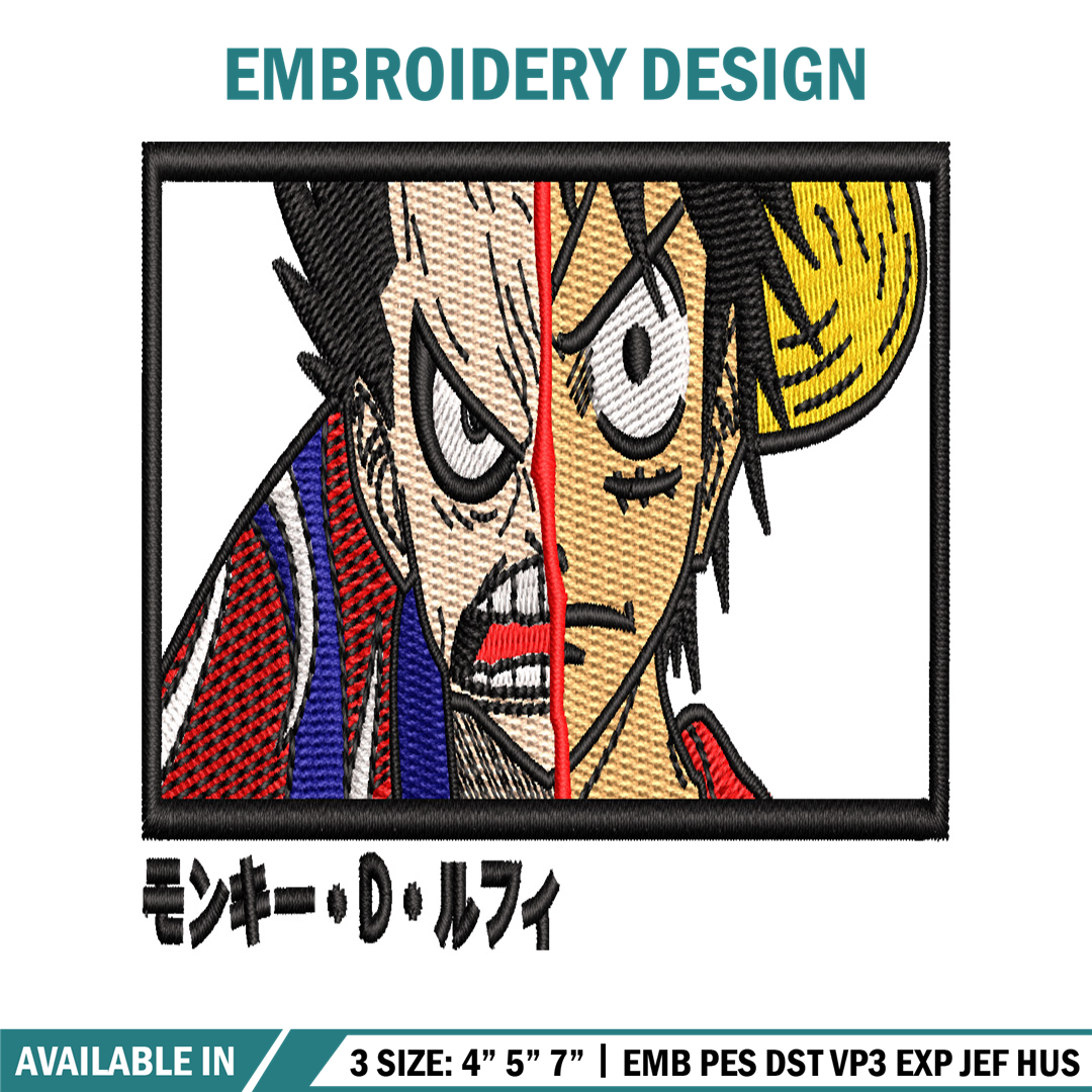 Luffy gear 4 X Luffy embroidery design, one piece embroidery | Inspire ...