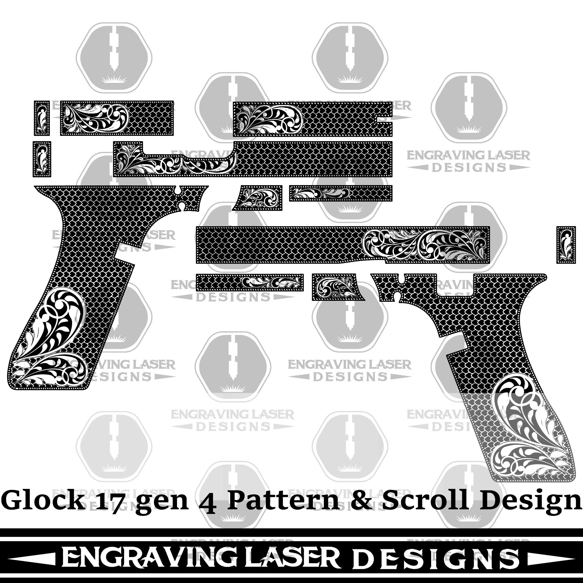 Engraving Laser Designs Glock 17 gen 4 Pattern & Scroll Desi | Inspire ...