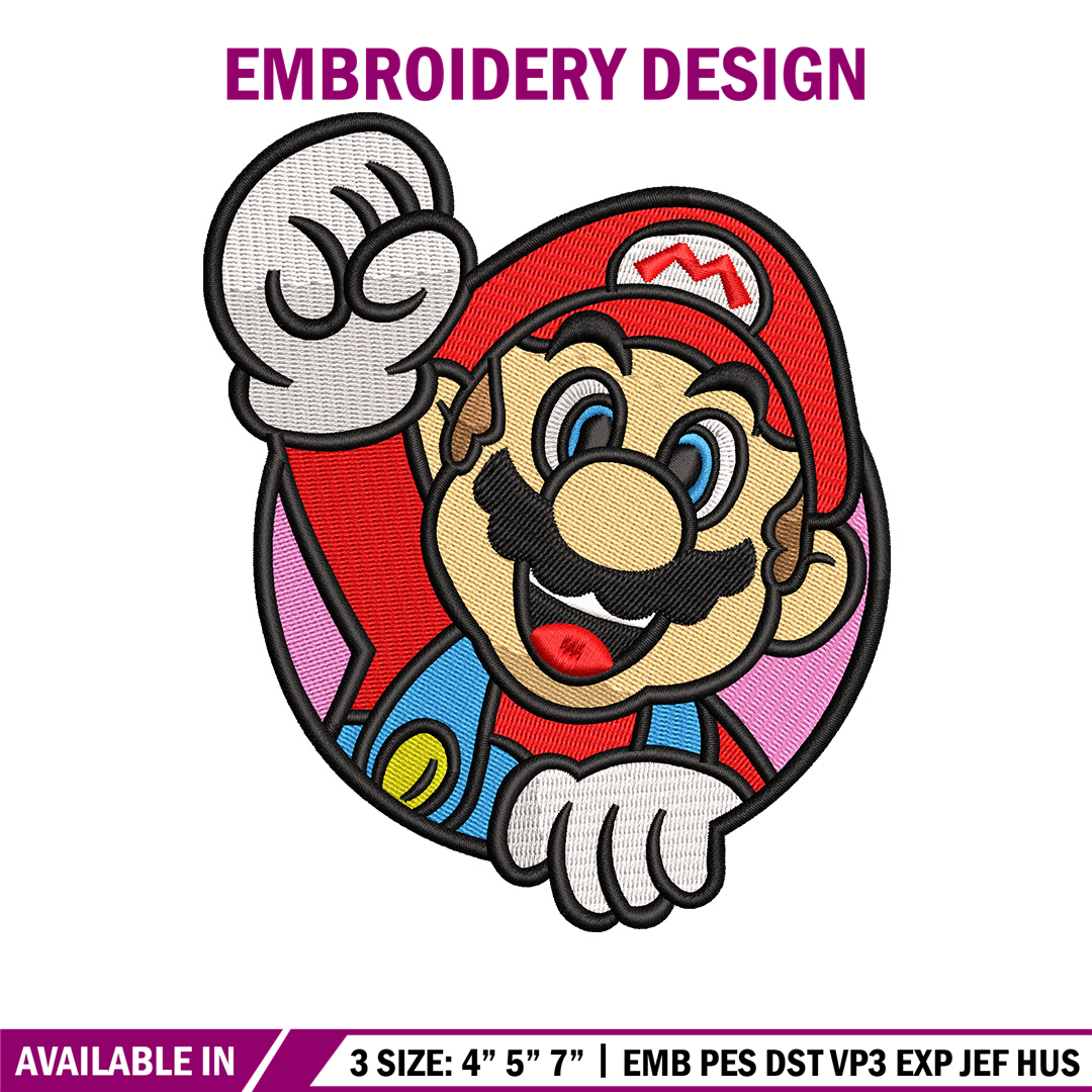 Mario circle embroidery design, Mario embroidery, Embroidery | Inspire ...