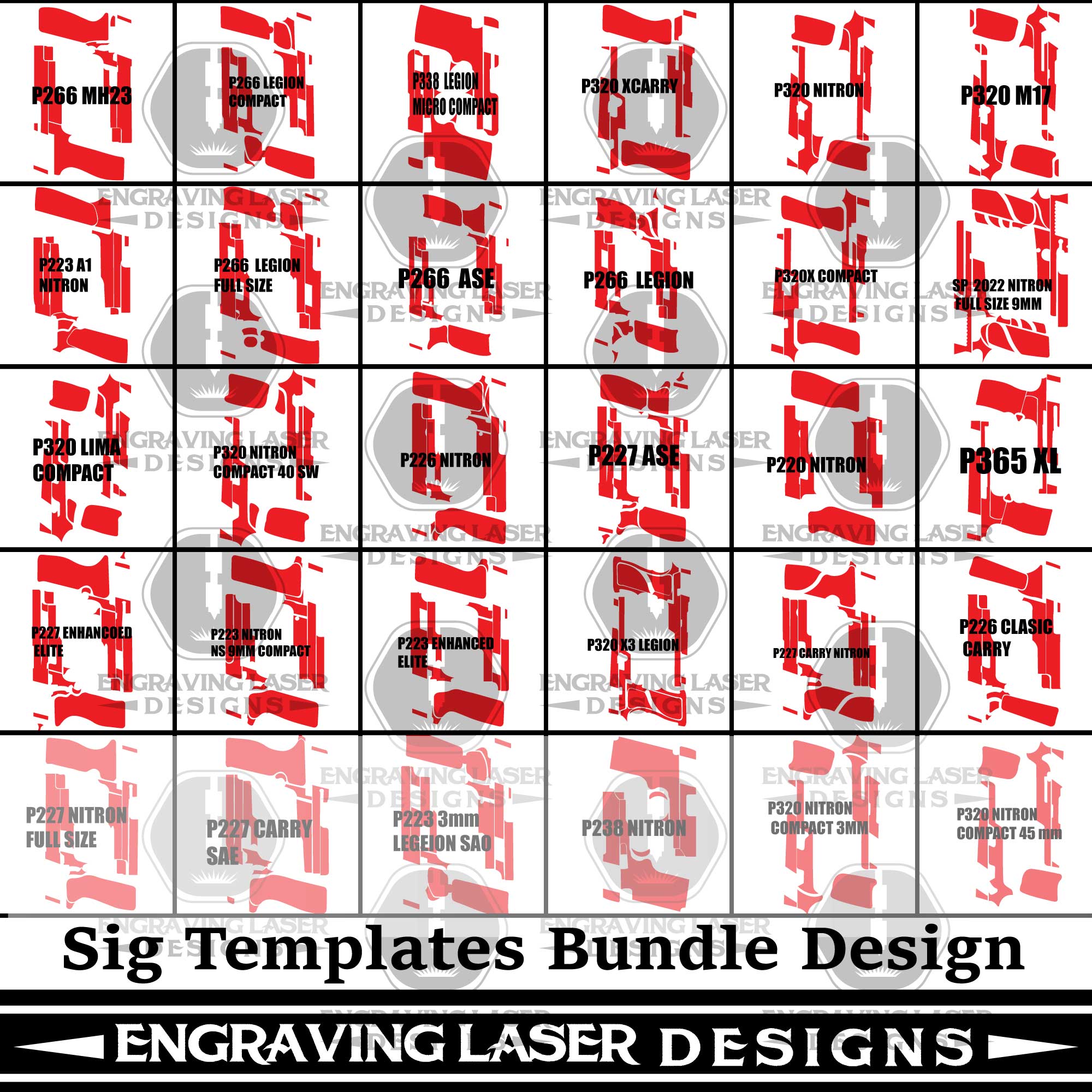 Engraving Laser Designs Sig Templates Bundle | Inspire Uplift