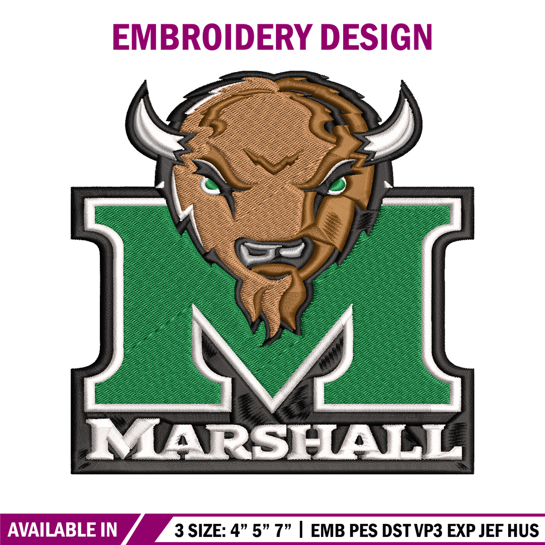 Marshall Thundering Herd embroidery design, Marshall Thunder - Inspire ...