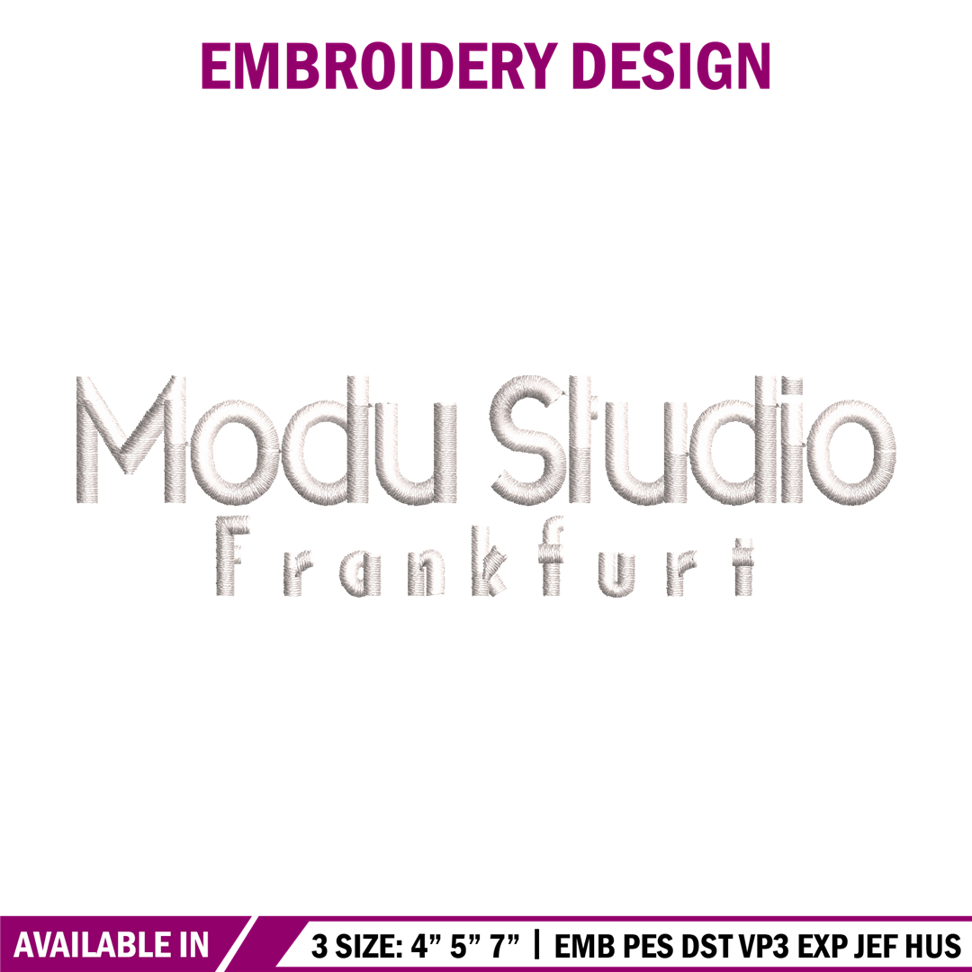 Modu Studio logo embroidery design, Modu Studio embroidery, | Inspire Uplift