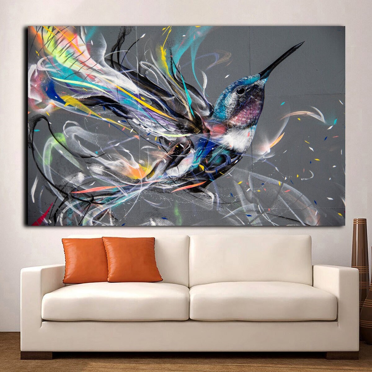 Hummingbird Wall Art Print, Hummingbird Canvas Wall Art, Bir | Inspire ...