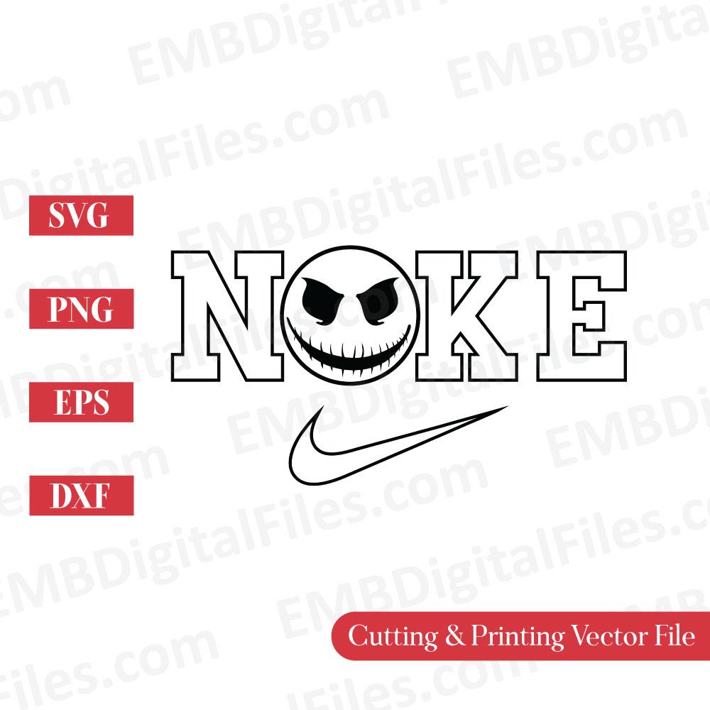 Nike Swoosh Jack Angry face Halloween SVG for cricut | Inspire Uplift