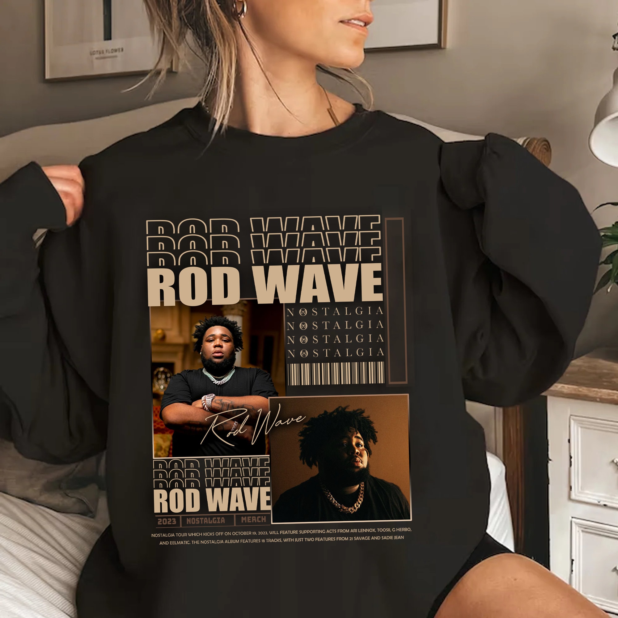 Rod Wave Nostalgia 2023 Rap Music Sweatshirt, Retro Tour Nos | Inspire ...