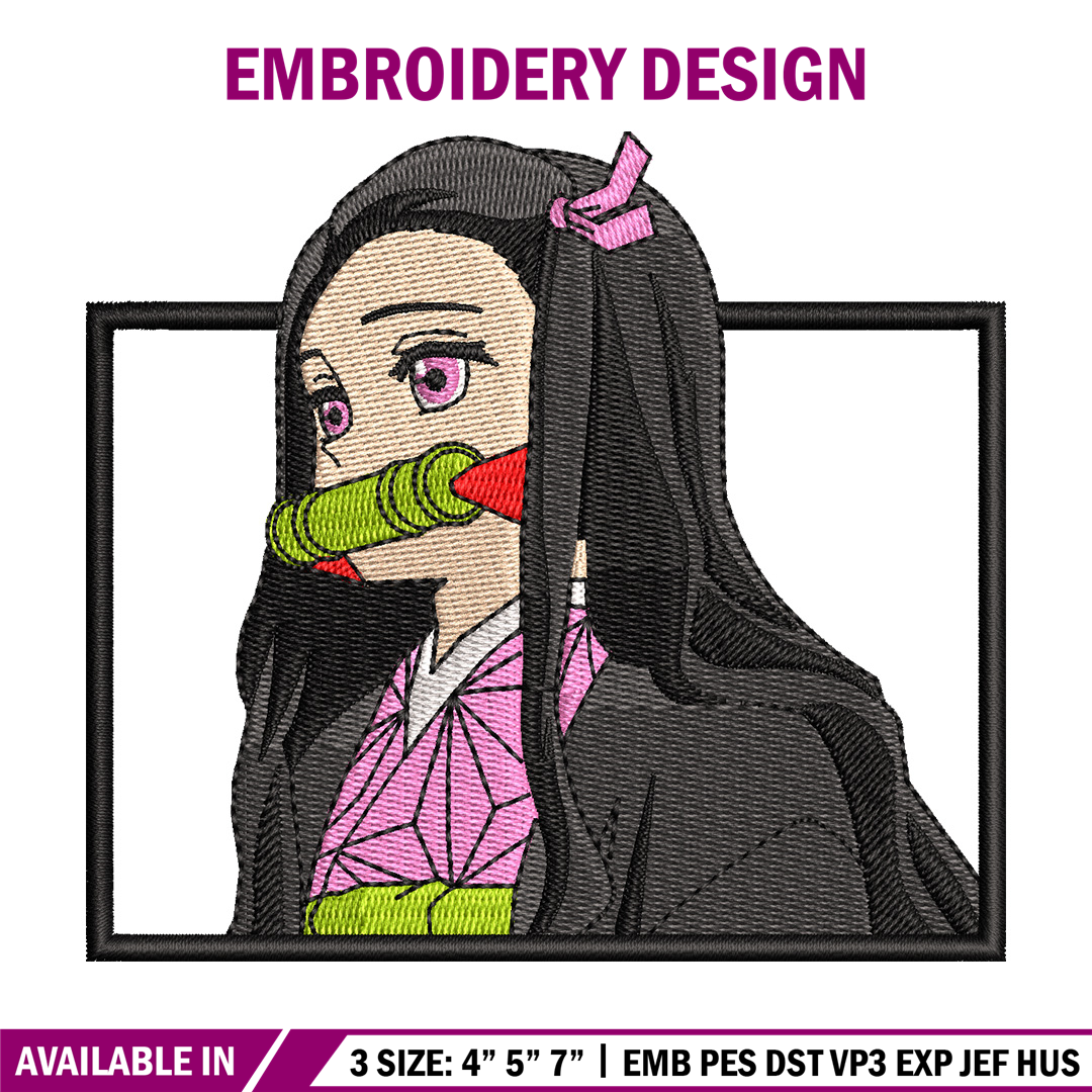 Nezuko bamboo box embroidery design, Nezuko embroidery, Anim - Inspire ...
