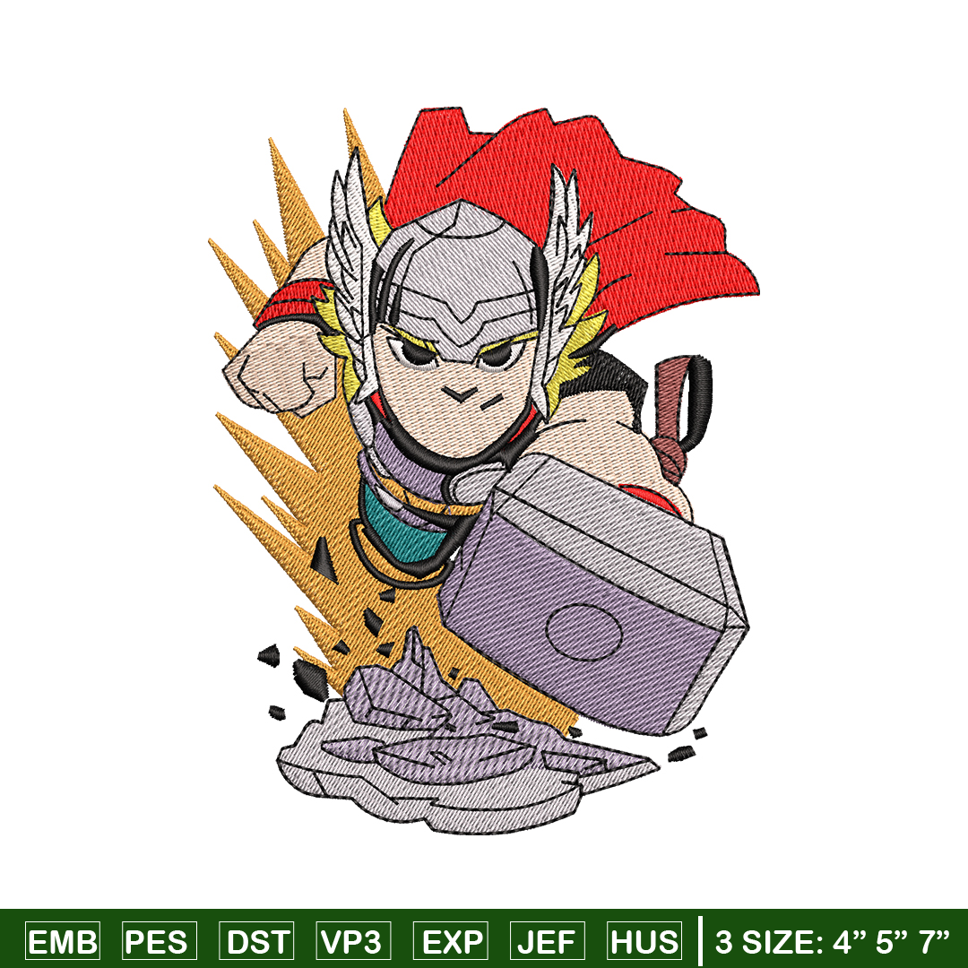 Thor cartoon logo embroidery design, Thor embroidery, logo d | Inspire ...