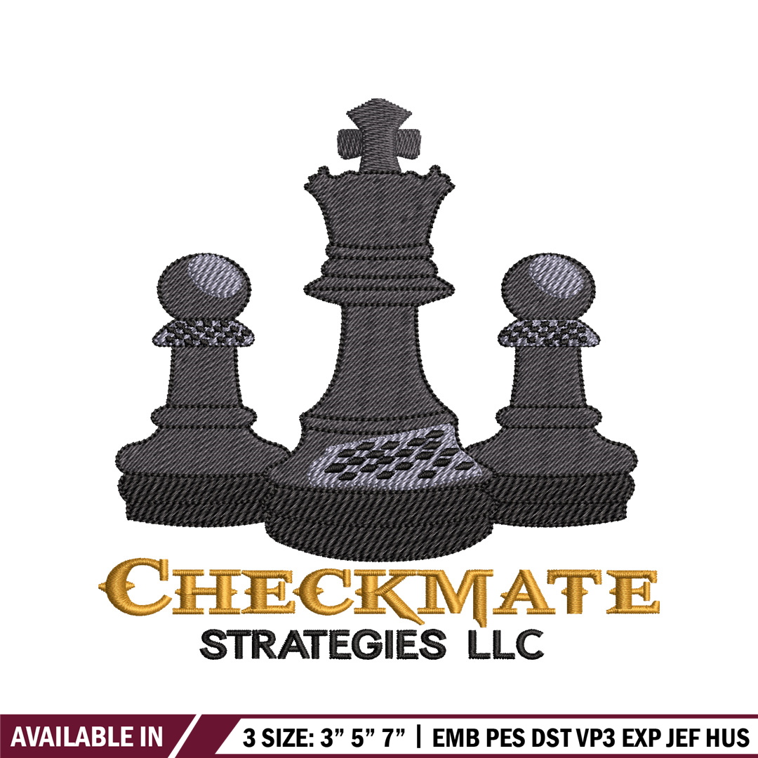 Checkmate Logo embroidery design, Checkmate Logo embroidery, | Inspire Uplift