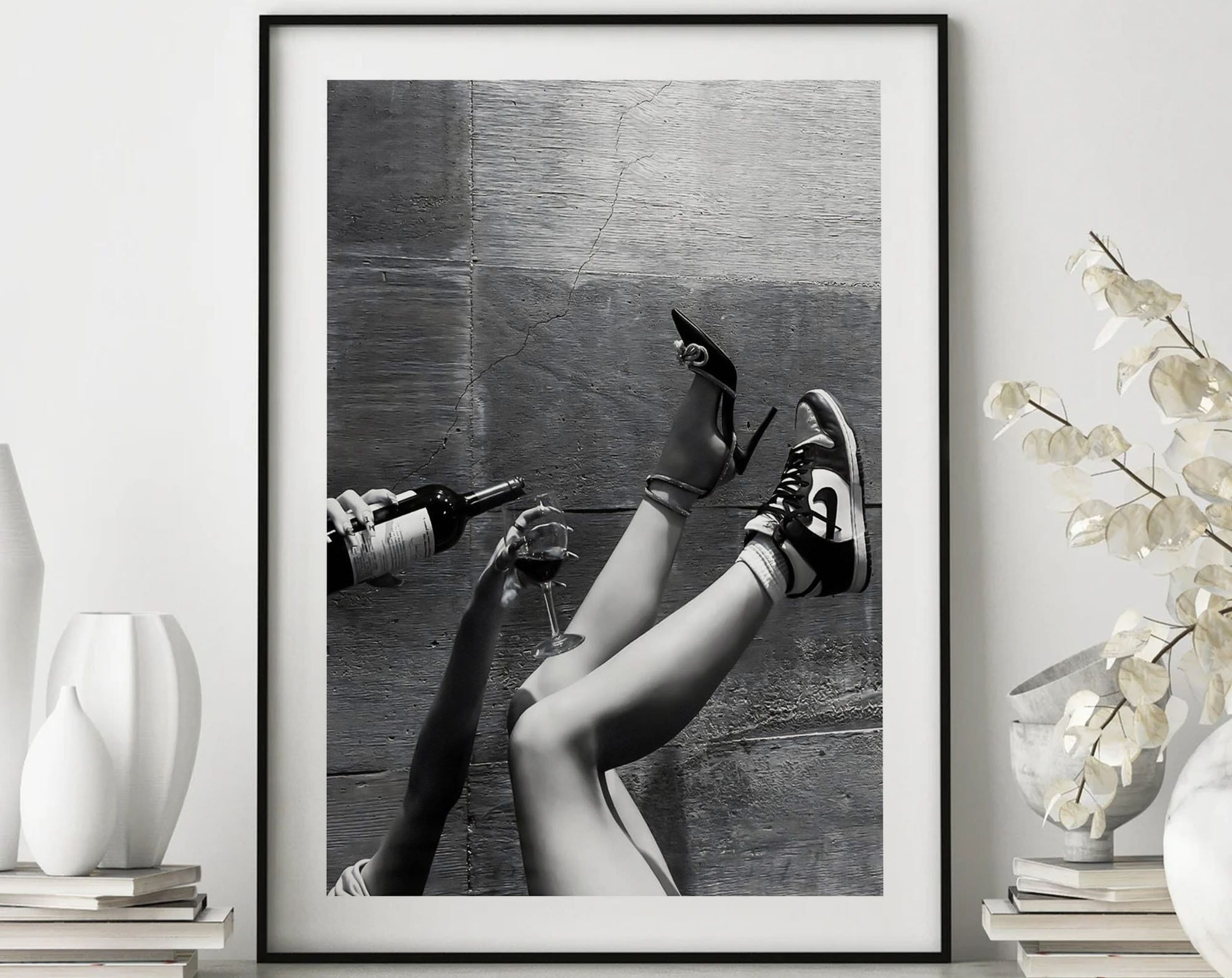 Woman Drinking Wine Elegant Urban, Alcohol Wall Art, Bar Car | Inspire ...