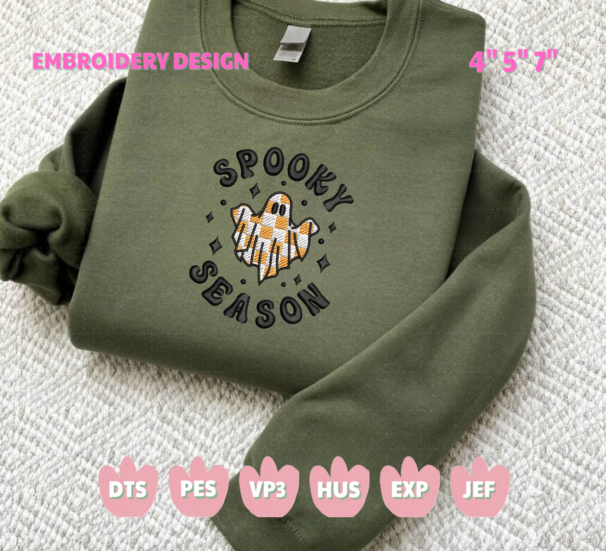 Spooky Season Embroidery Design, Retro Spooky Embroidery Des | Inspire ...