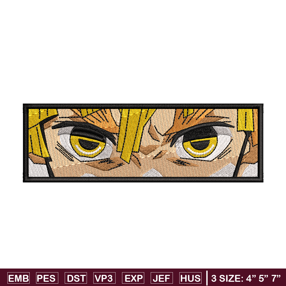 Zenitsu eyes Nike embroidery design, Kimetsu no Yaiba embroi | Inspire ...