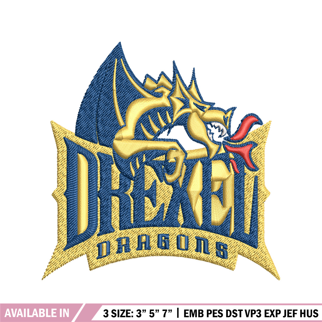 Drexel Dragons embroidery design, Drexel Dragons embroidery, | Inspire ...