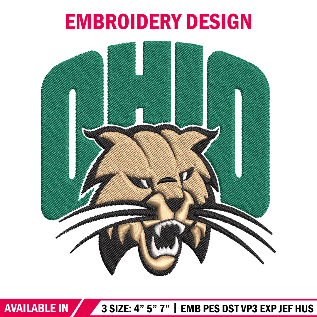Ohio Bobcats embroidery design, Ohio Bobcats embroidery, log | Inspire ...
