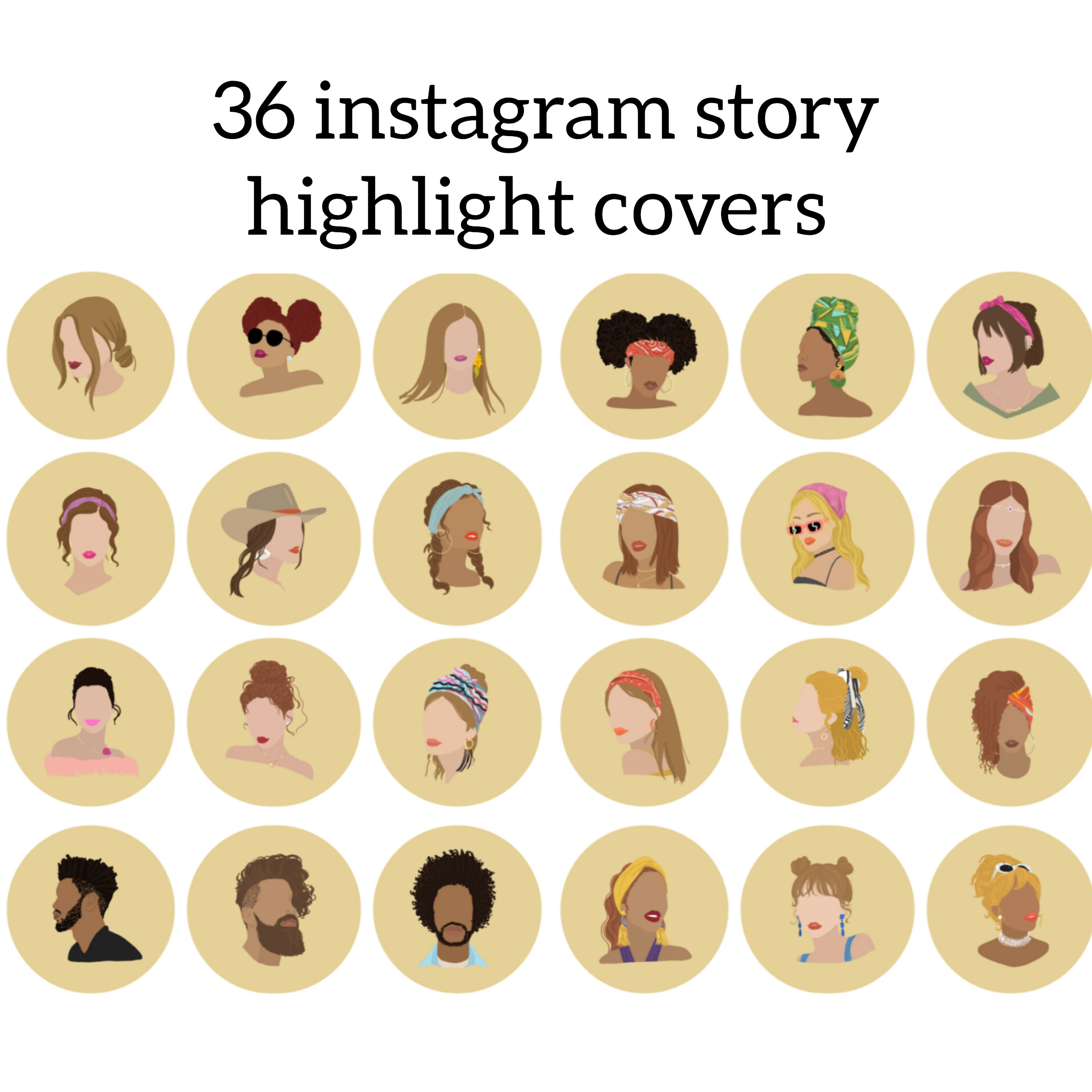36 People Instagram Highlight Icons. Women and Men Instagram | Inspire ...