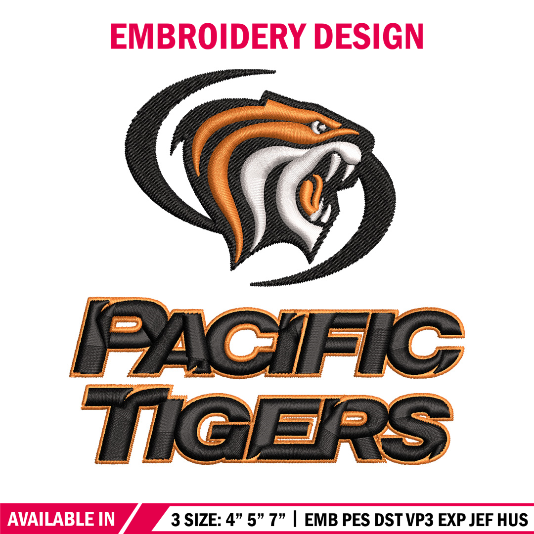 Pacific Tigers embroidery design, Pacific Tigers embroidery, | Inspire ...