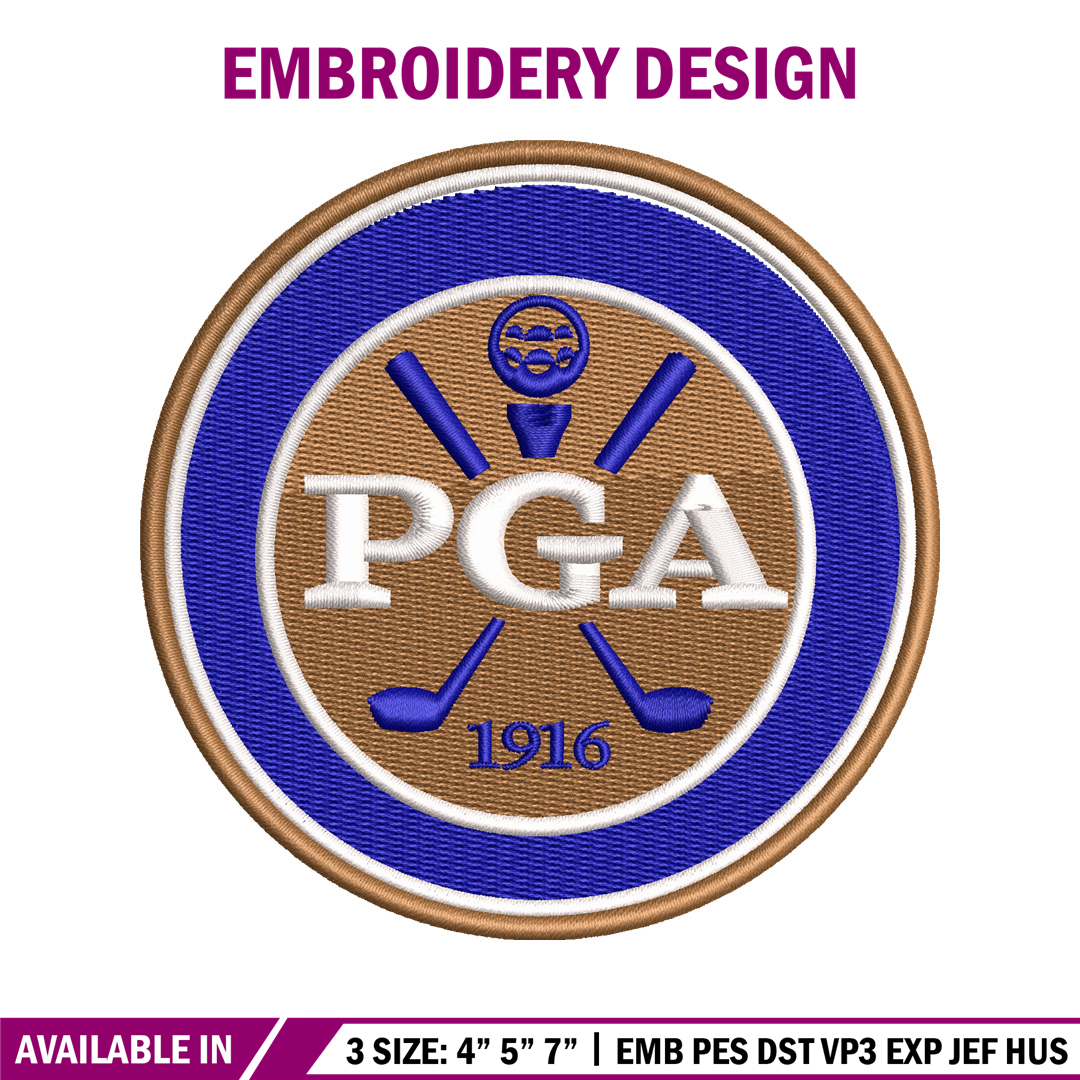 Pga Logo embroidery design, Pga Logo embroidery, logo design | Inspire ...