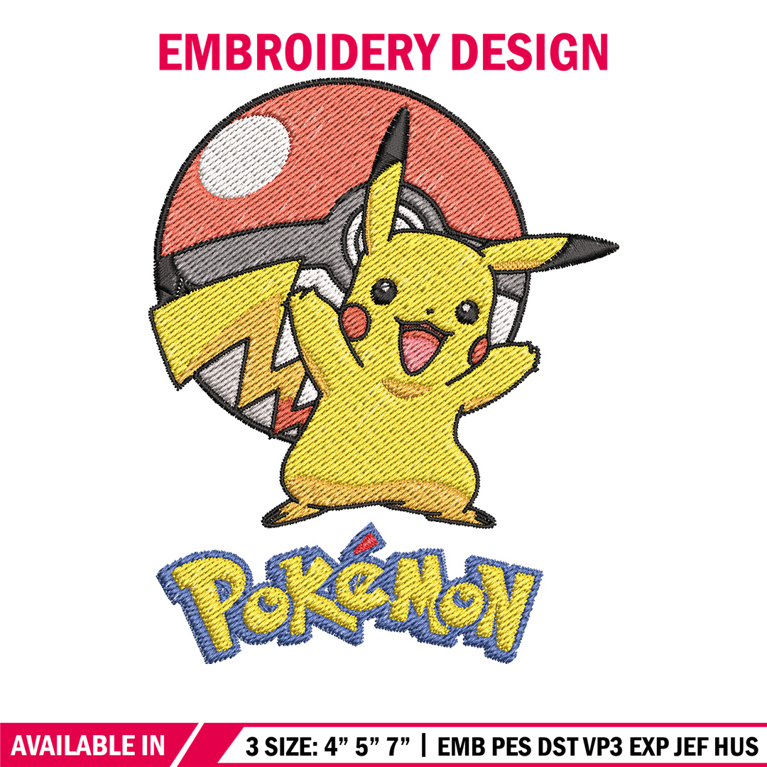 Pikachu embroidery design, Pokemon embroidery, Anime design, | Inspire ...