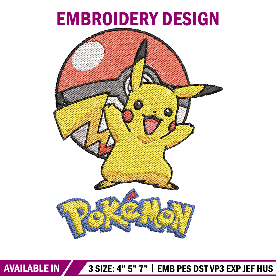Pikachu embroidery design, Pokemon embroidery, Anime design, | Inspire ...