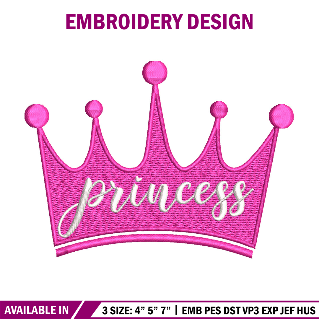 Princess crown embroidery design, Princess embroidery, Emb d | Inspire ...