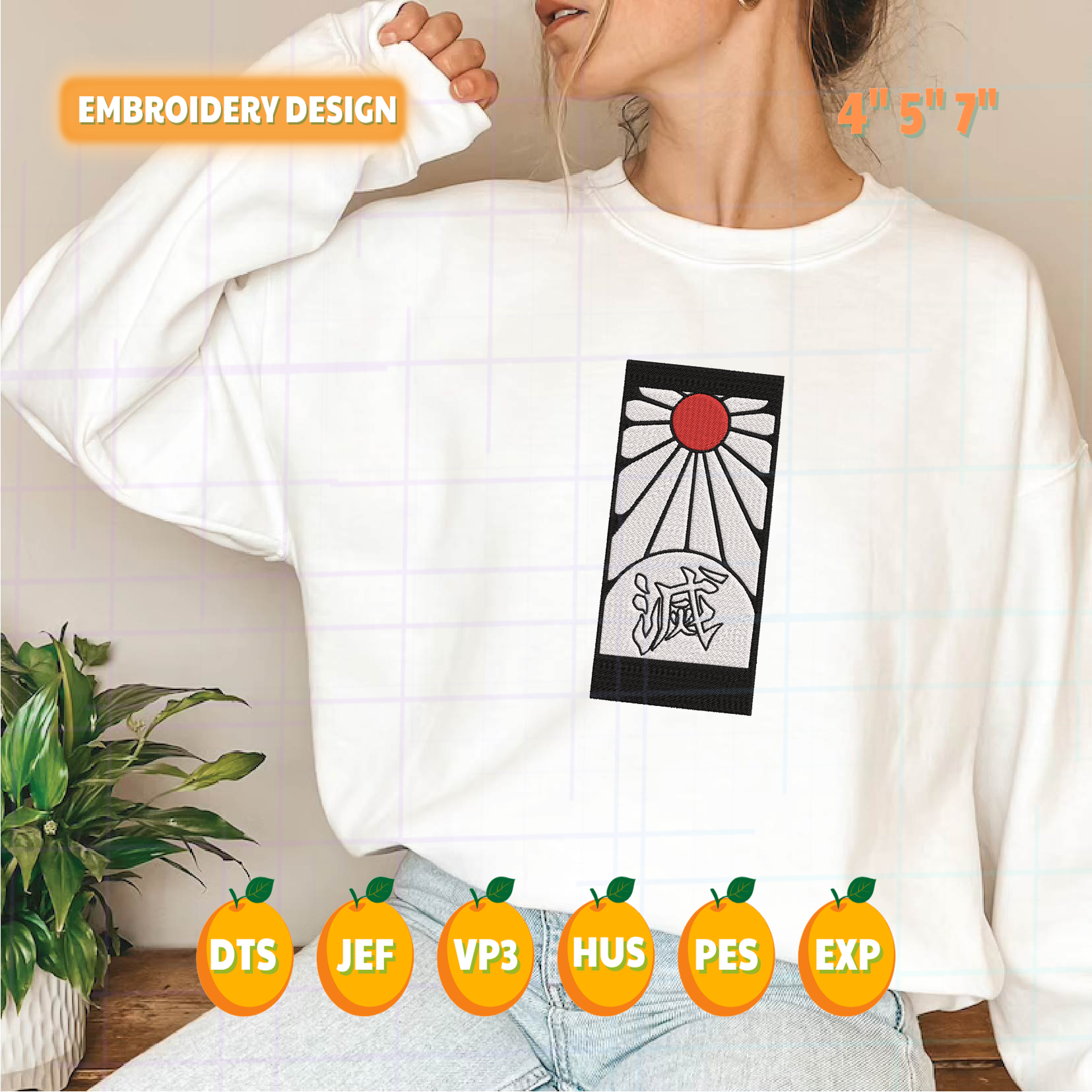 Demon Slayer Embroidery, Anime Embroidery, Logo Demon Slayer - Inspire ...