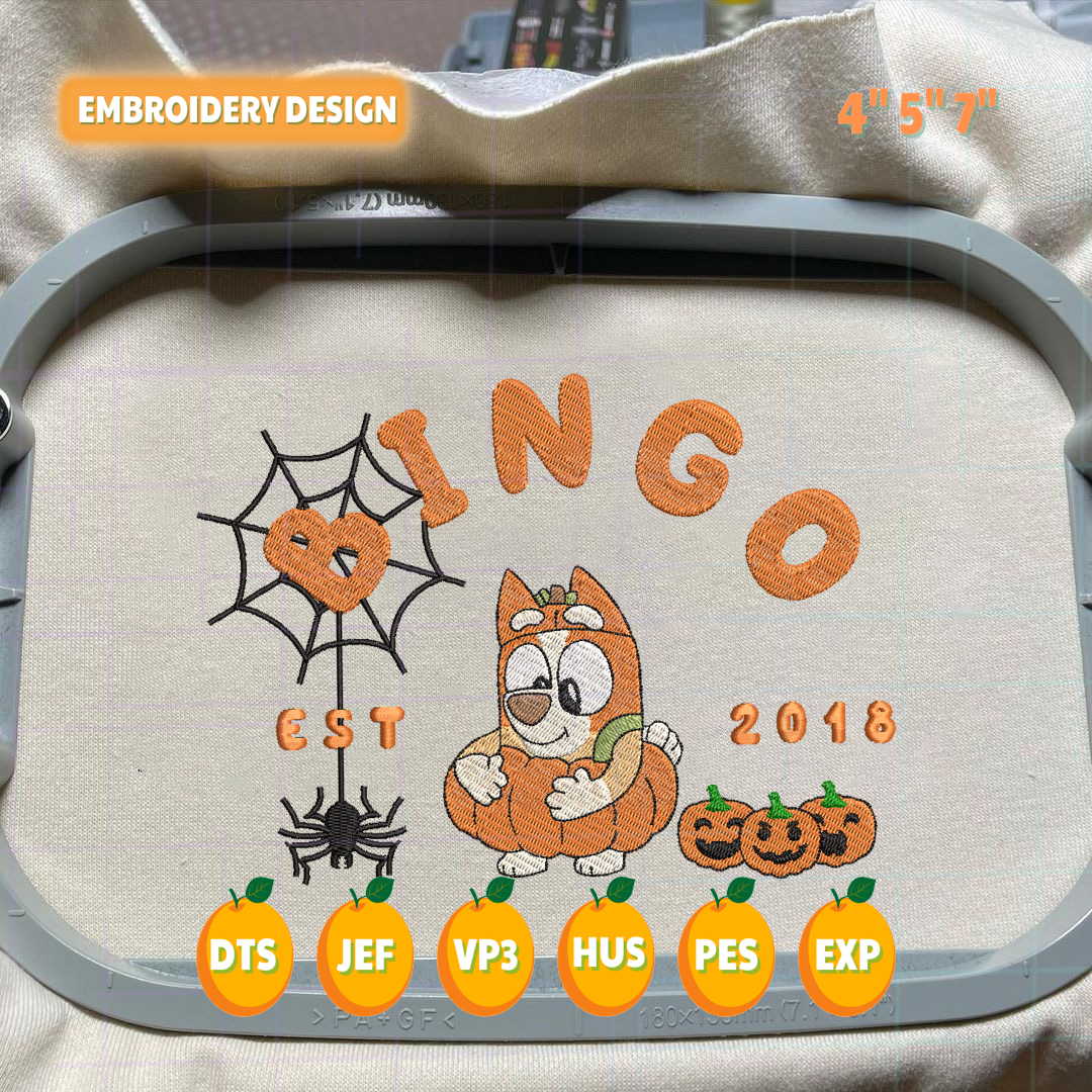 Cartoon Blue Dog Embroidery Design, Blue Dog Pumpkin Embroid | Inspire ...