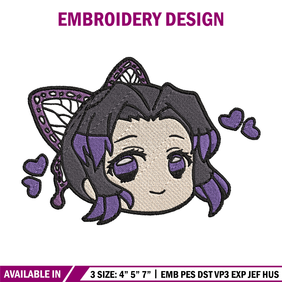 Shinobu chibi embroidery design, Shinobu embroidery, Embroid | Inspire ...
