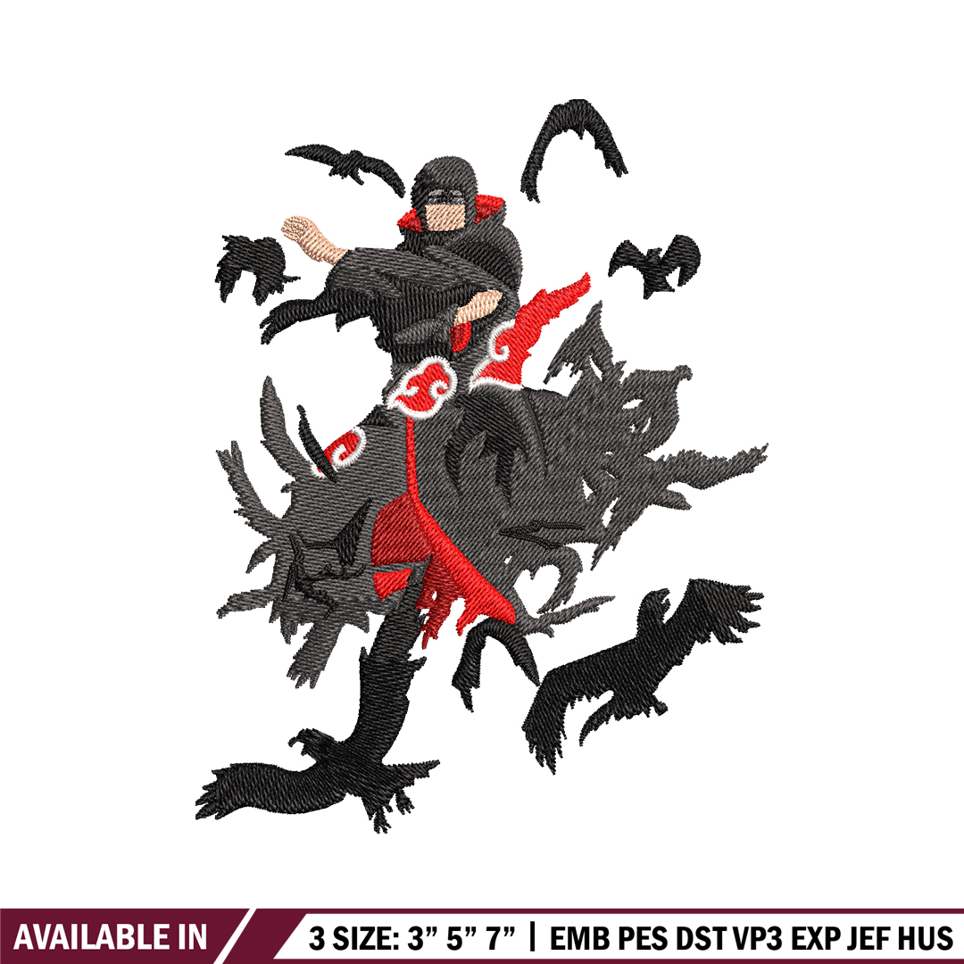 Itachi crow embroidery design, Naruto embroidery, embroidery | Inspire ...
