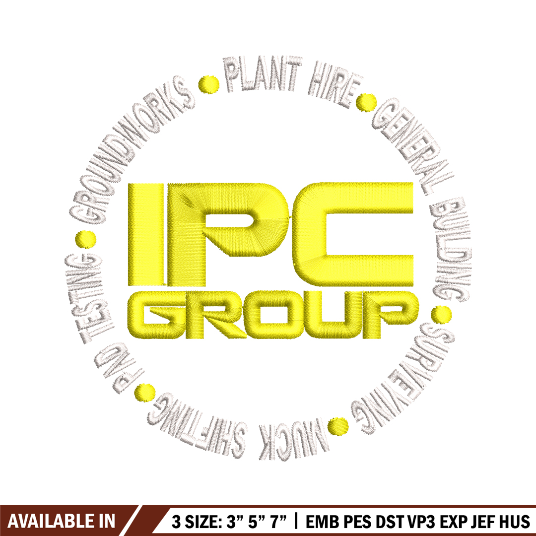 IPC Group logo embroidery design, IPC Group embroidery, logo | Inspire ...