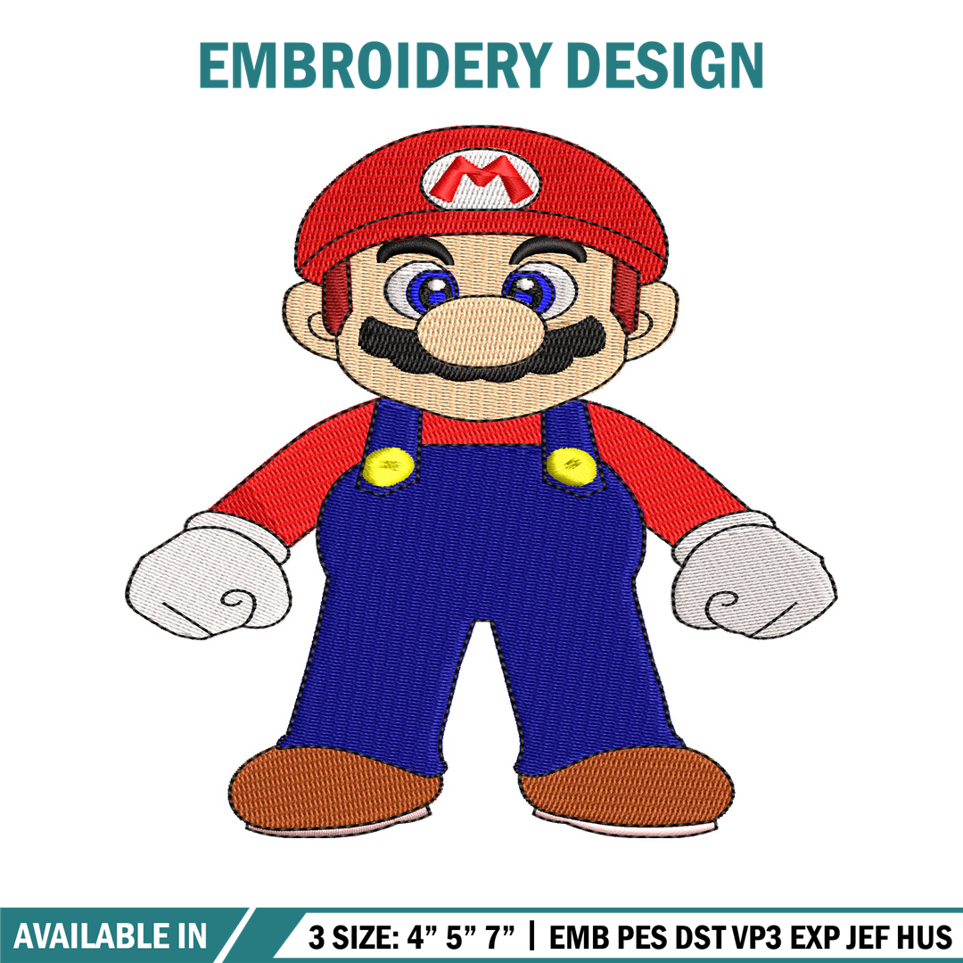 Super Mario bros embroidery design, Mario embroidery, logo d | Inspire ...