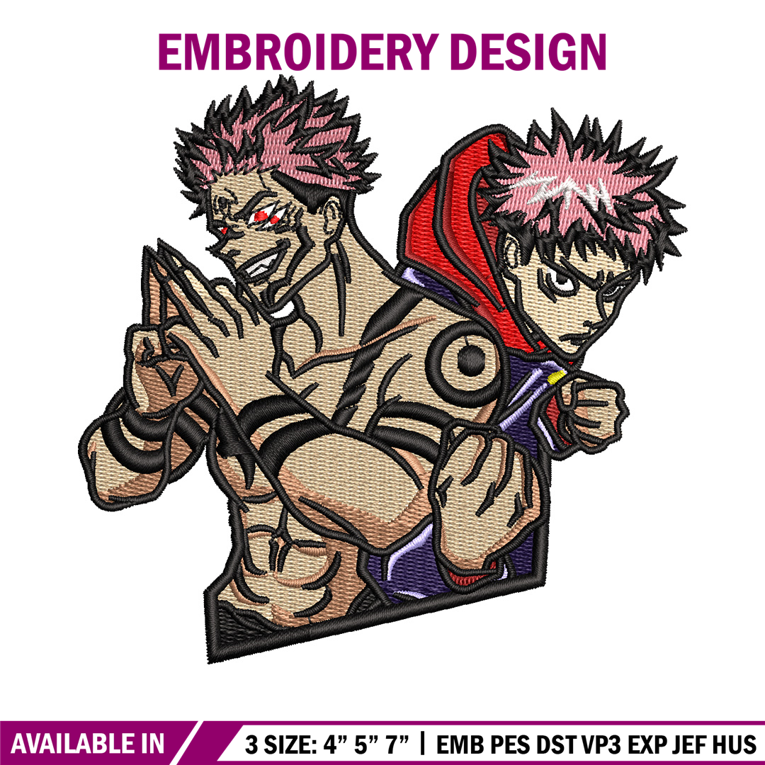 Sukuna x yuji embroidery design, Jujutsu embroidery, Anime d | Inspire ...