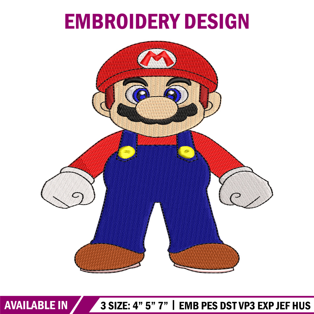 Super Mario bros embroidery design, Mario embroidery, logo d | Inspire ...