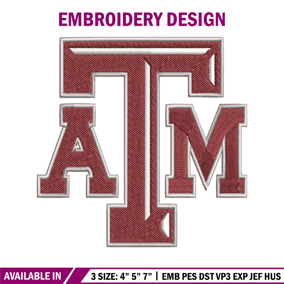 Texas A&M Aggies embroidery design, Texas A&M Aggies embroid | Inspire ...