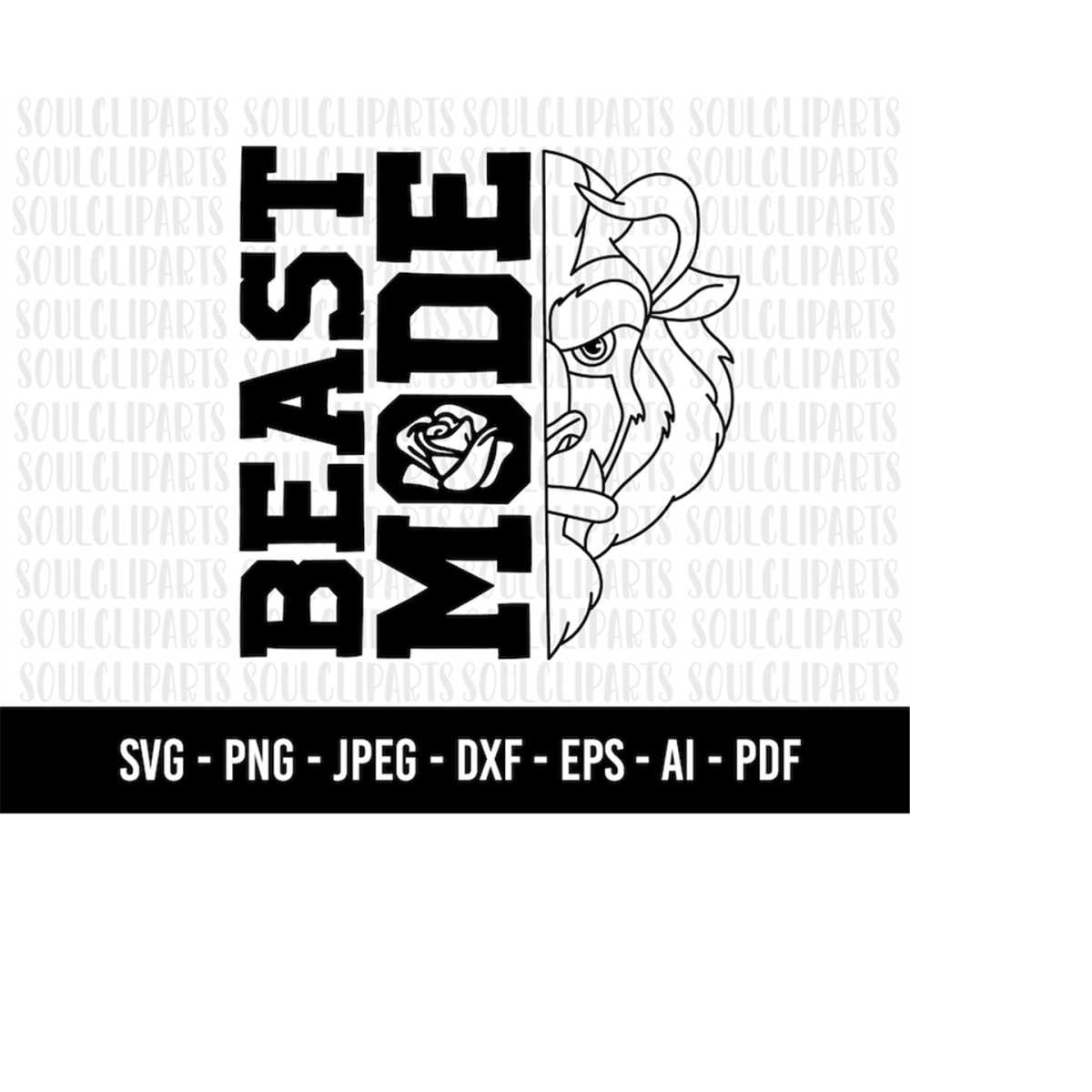 COD497- beauty and the beast svg/beast mode svg/Line Art Svg - Inspire ...