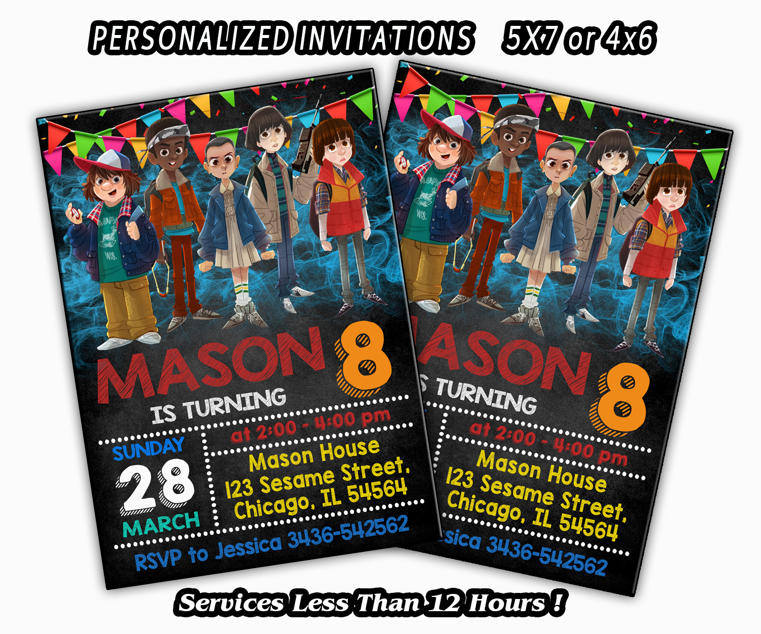STRANGER THINGS Invitations, Personalized Invitation | Inspire Uplift