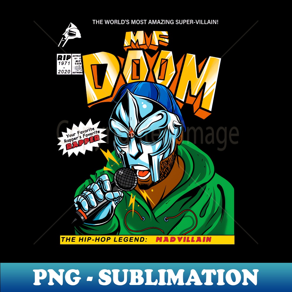 MF DOOM Tribute - Comic Cover Art - PNG Digital Download for - Inspire Uplift