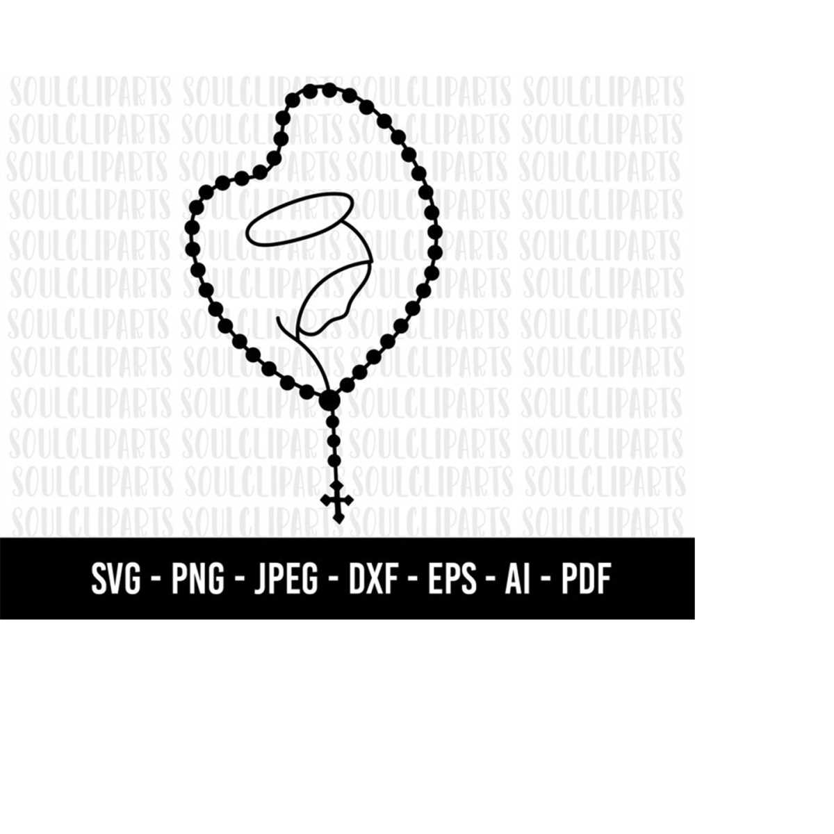 COD306- Rosary Catholic SVG, Religious SVG, Printable file, - Inspire ...