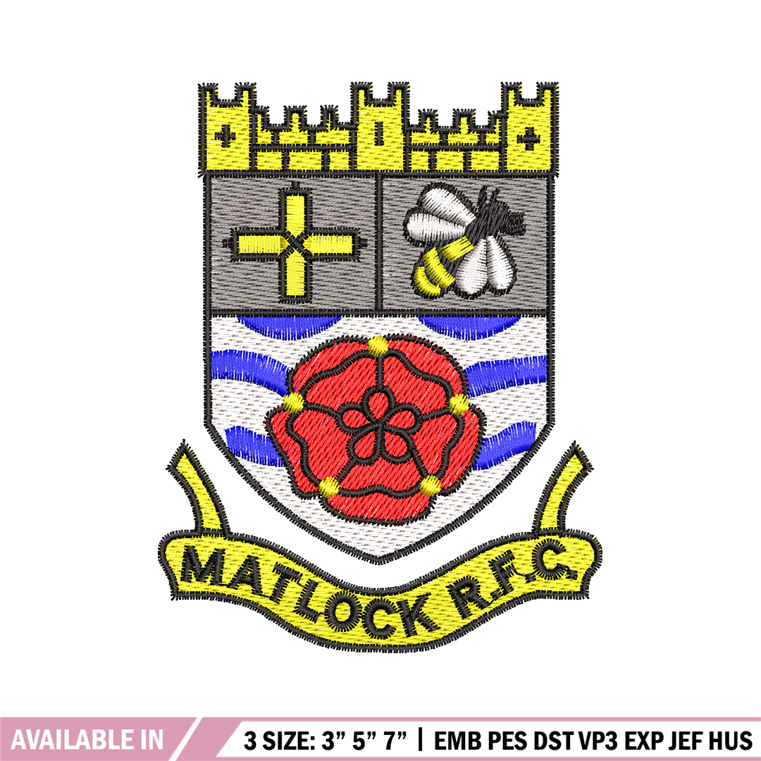 Matlock Rugby Club embroidery design, Matlock Rugby Club emb | Inspire ...