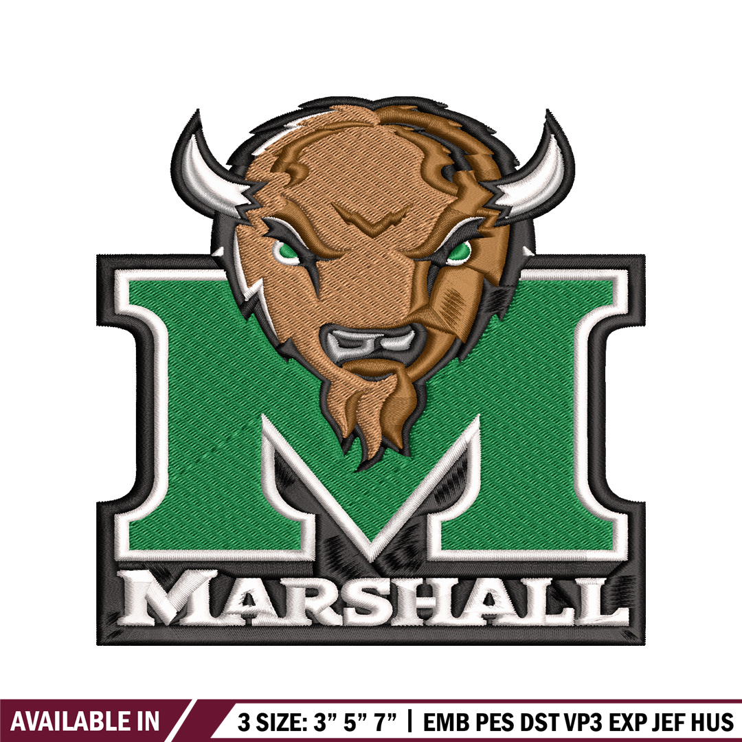Marshall Thundering Herd embroidery design, Marshall Thunder | Inspire ...