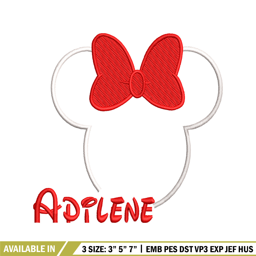 Minnie Mouse head embroidery design, Minnie Mouse head embro | Inspire ...