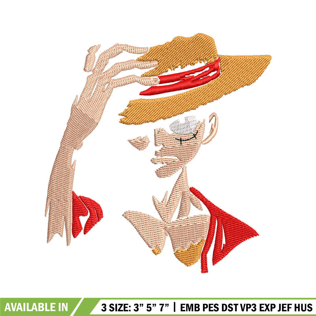 Monkey D. Luffy embroidery design, One Piece embroidery, em | Inspire ...