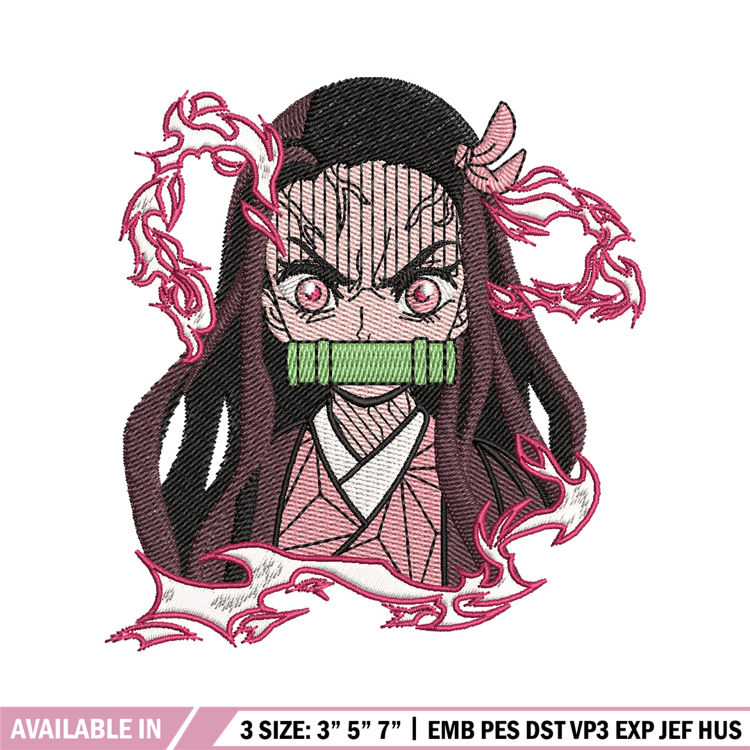 Nezuko angry embroidery design, Neuzko embroidery, Anime des - Inspire ...