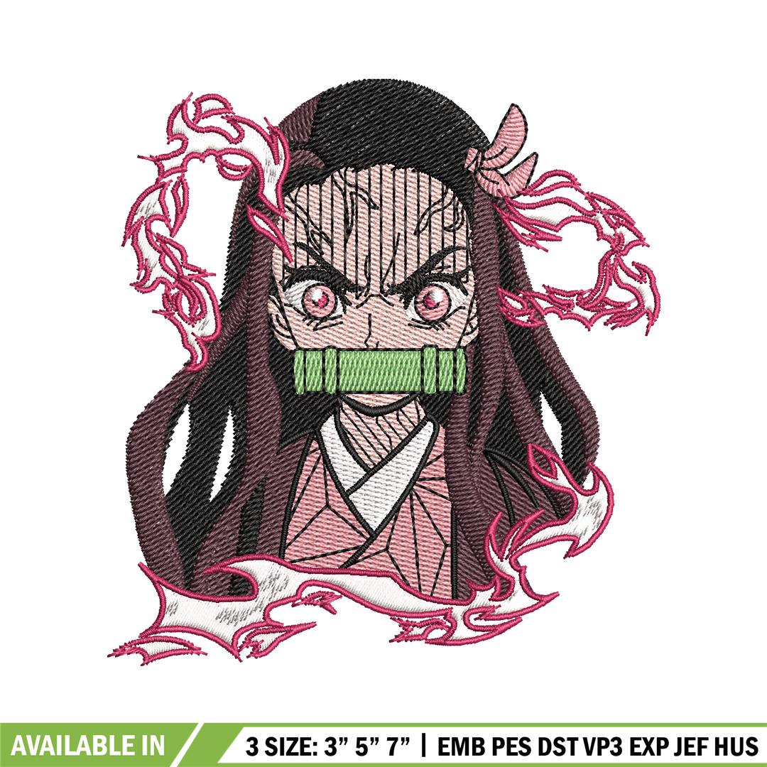 Nezuko angry embroidery design, Neuzko embroidery, Anime des - Inspire ...