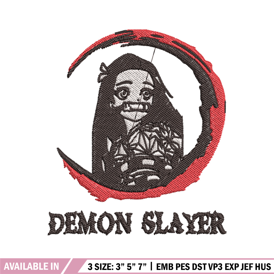 Nezuko moon embroidery design, Nezuko embroidery, Embroidery - Inspire ...