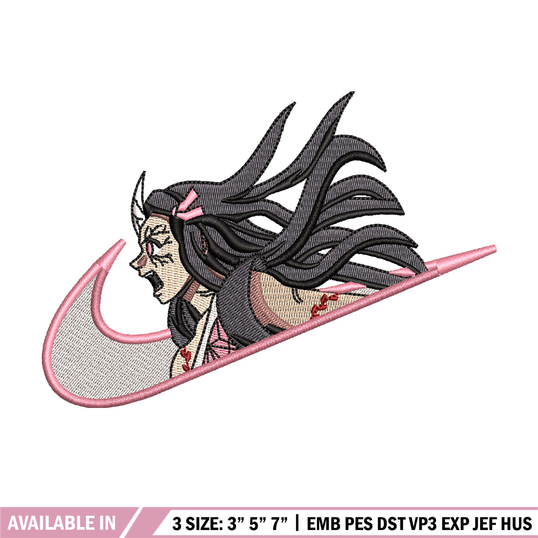 Nezuko nike embroidery design, Demon slayer embroidery, Nike | Inspire ...