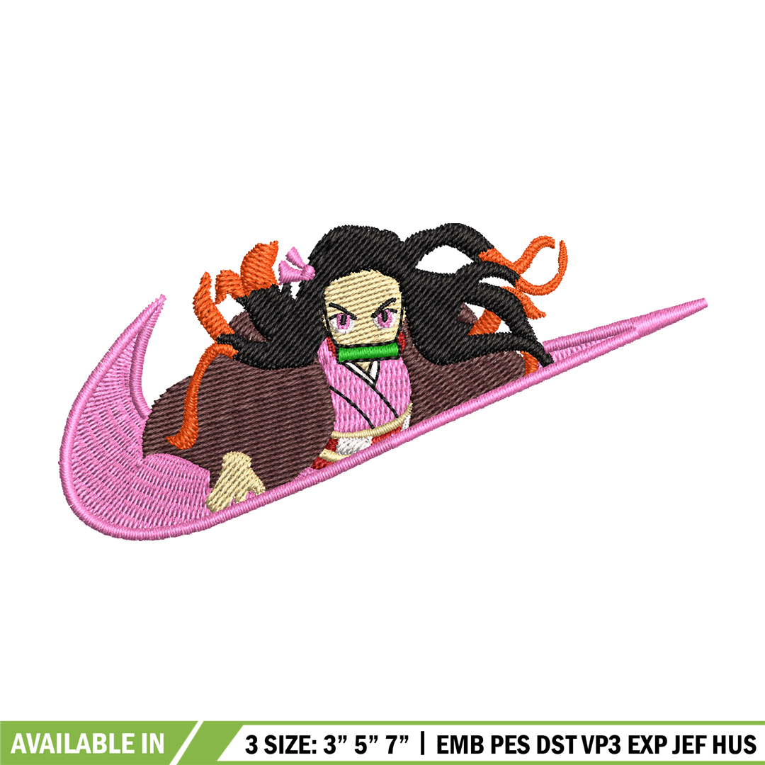 Nezuko kamado Nike embroidery design, Kimetsu no Yaiba embro - Inspire ...